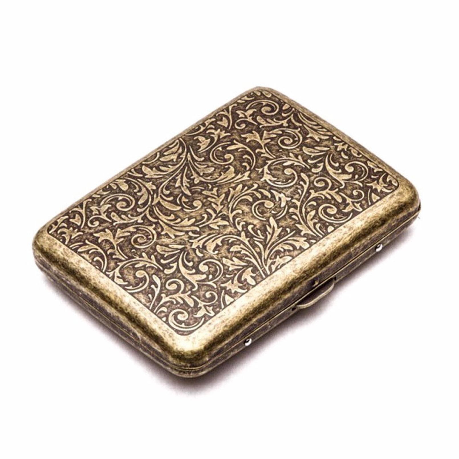 Cigarette Case - Retro Metal Cigarette Box Double Sided Spring Clip ...