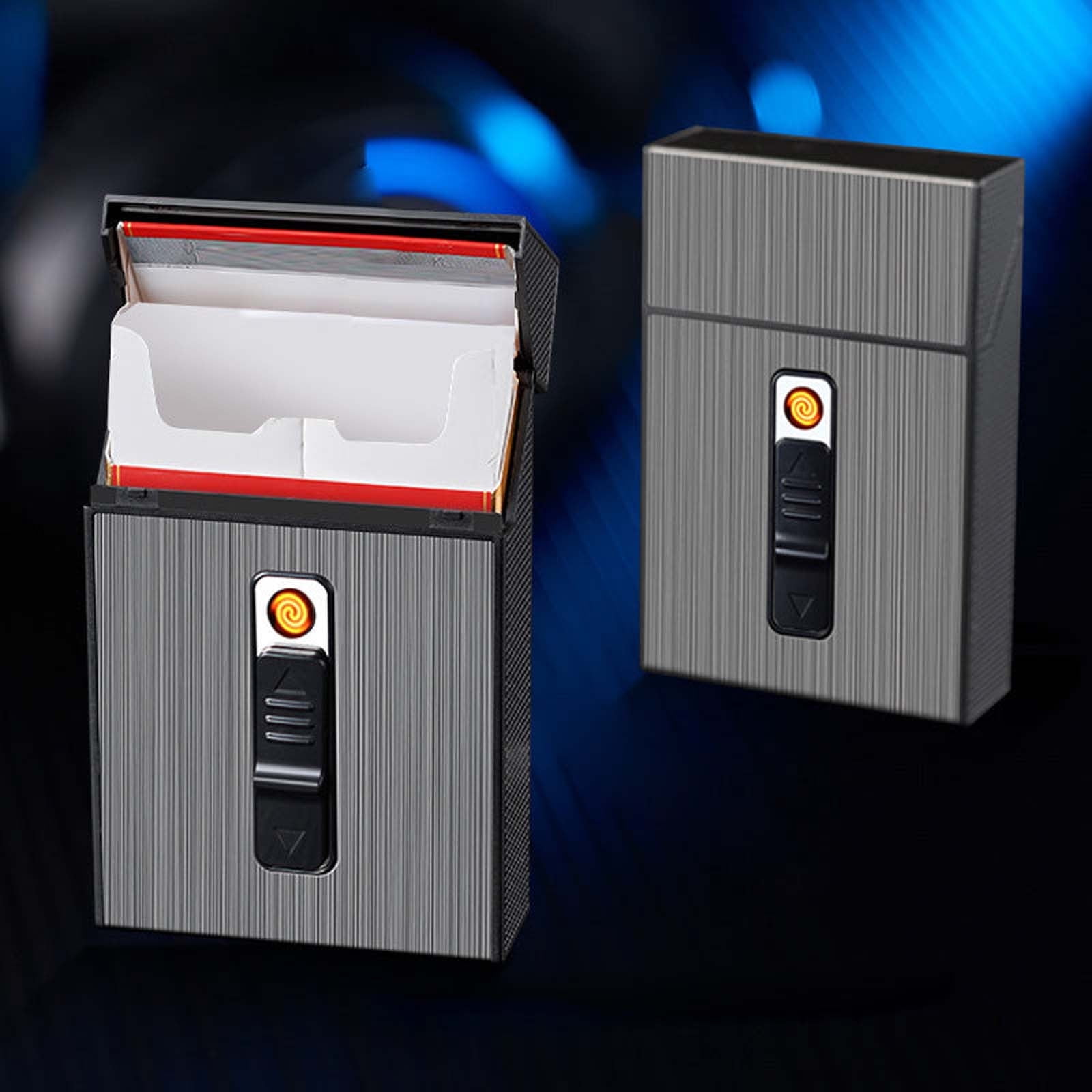 Cigarette Case with Lighter,King Size 20pcs Cigarettes Rechargeable ...
