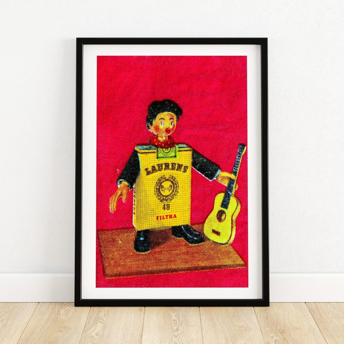 Cigarette Guitar Player - Matchbox Print - Aesthetic Wall Art - Vintage ...