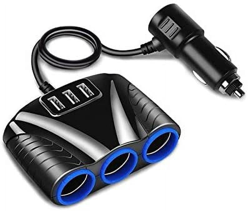 Cigarette Lighter Adapter, Sunjoyco 120W 3 Way Car Multi Cigarette ...