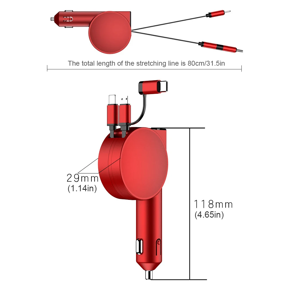 Cigarette Lighter Charger 120W Cigarette Lighter Adapter Dual USB Quick ...