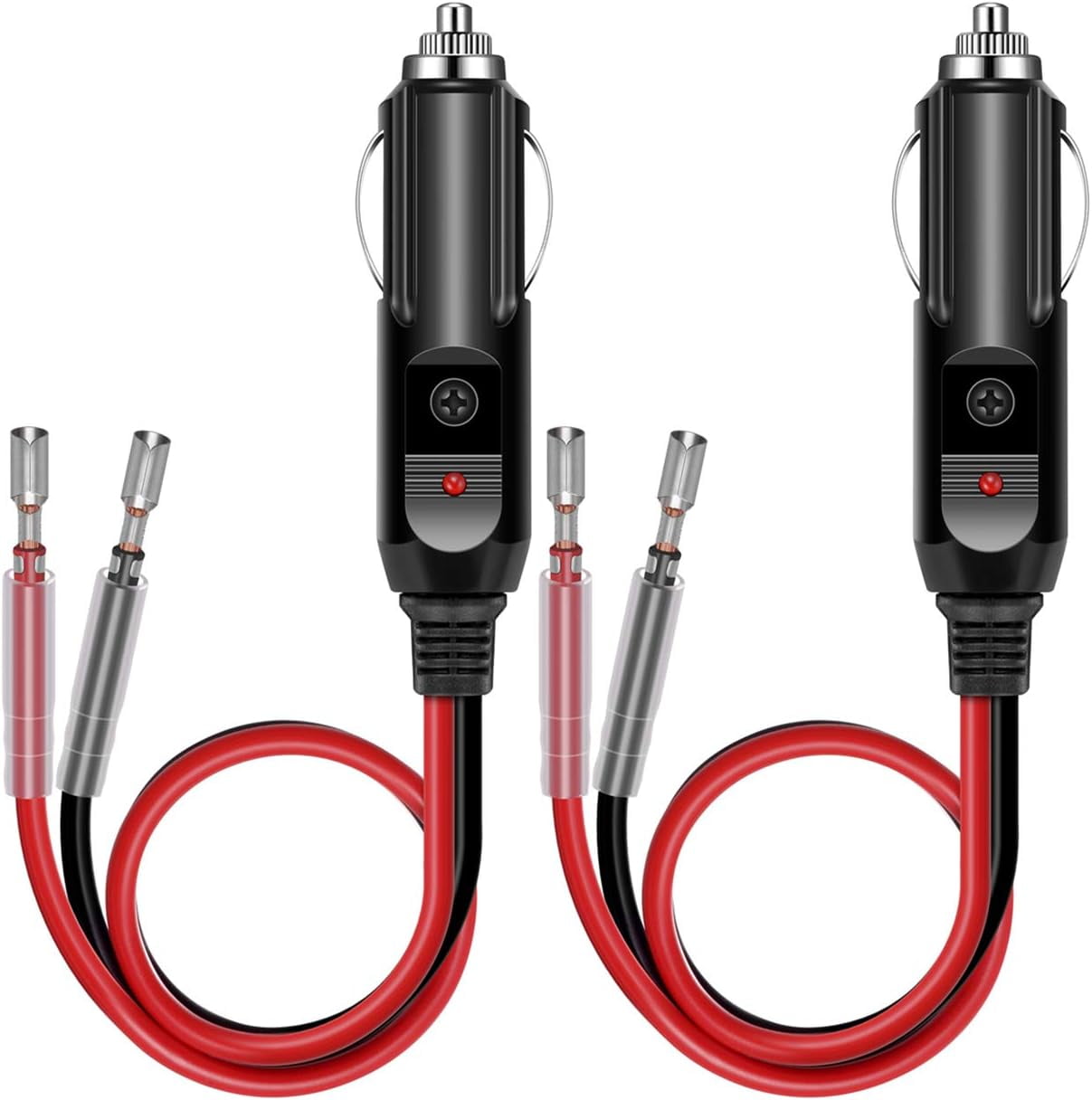 Cigarette Lighter Male Plug 12V Fused Replacement 2 Pack, Male ...