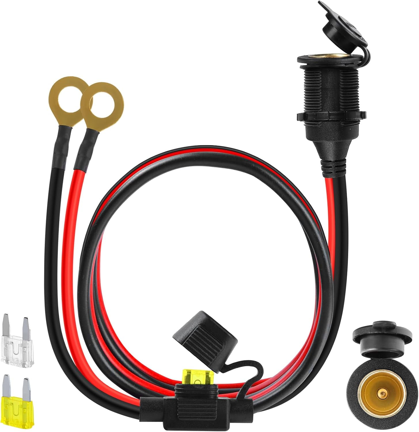 Cigarette Lighter Socket 3FT, 12V Cigarette Lighter Socket 2.5mm²/13AWG ...