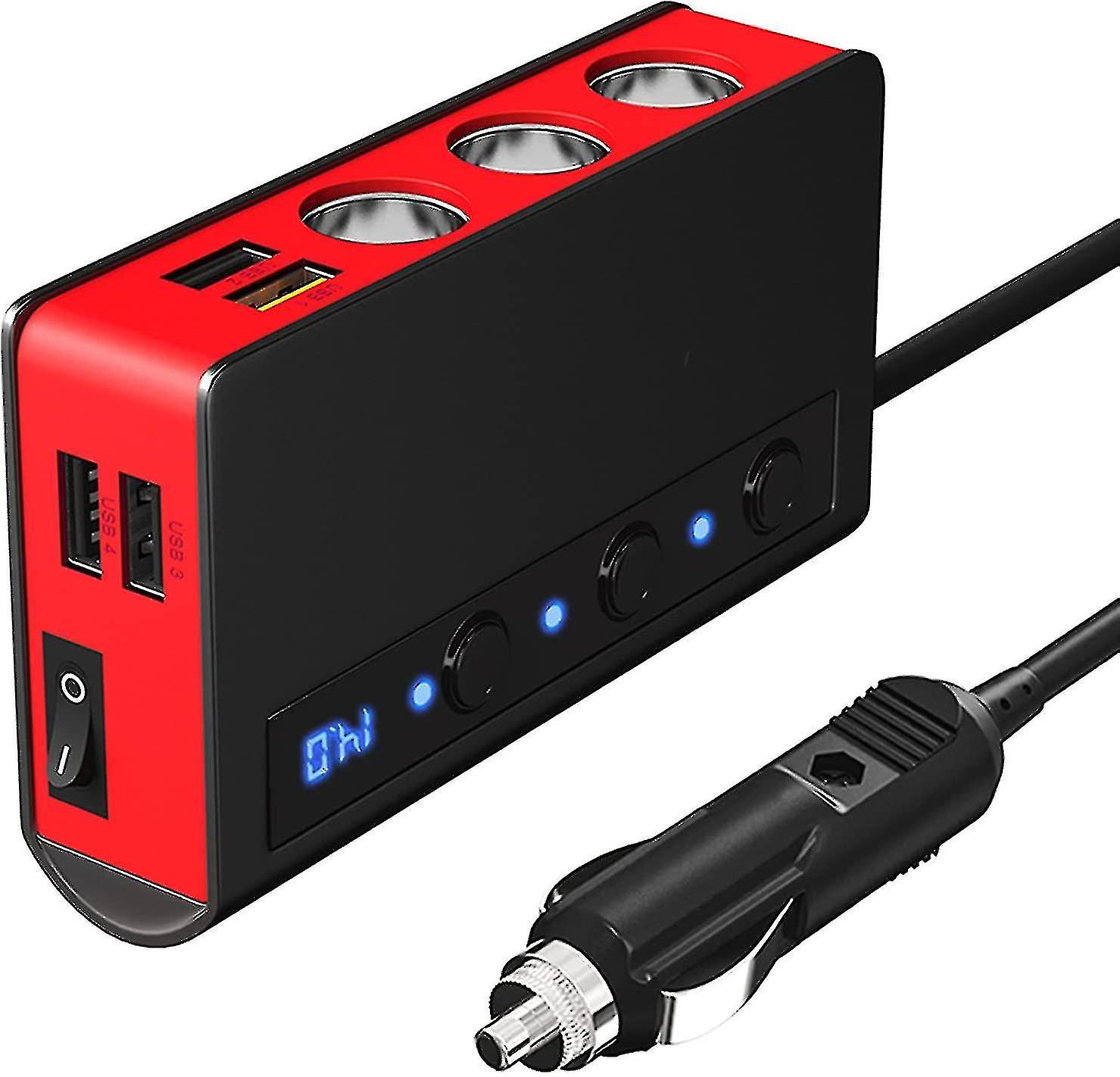Cigarette Lighter Splitter, 180w Qc 3.0 Car Charger 12v/24v Cigarette ...