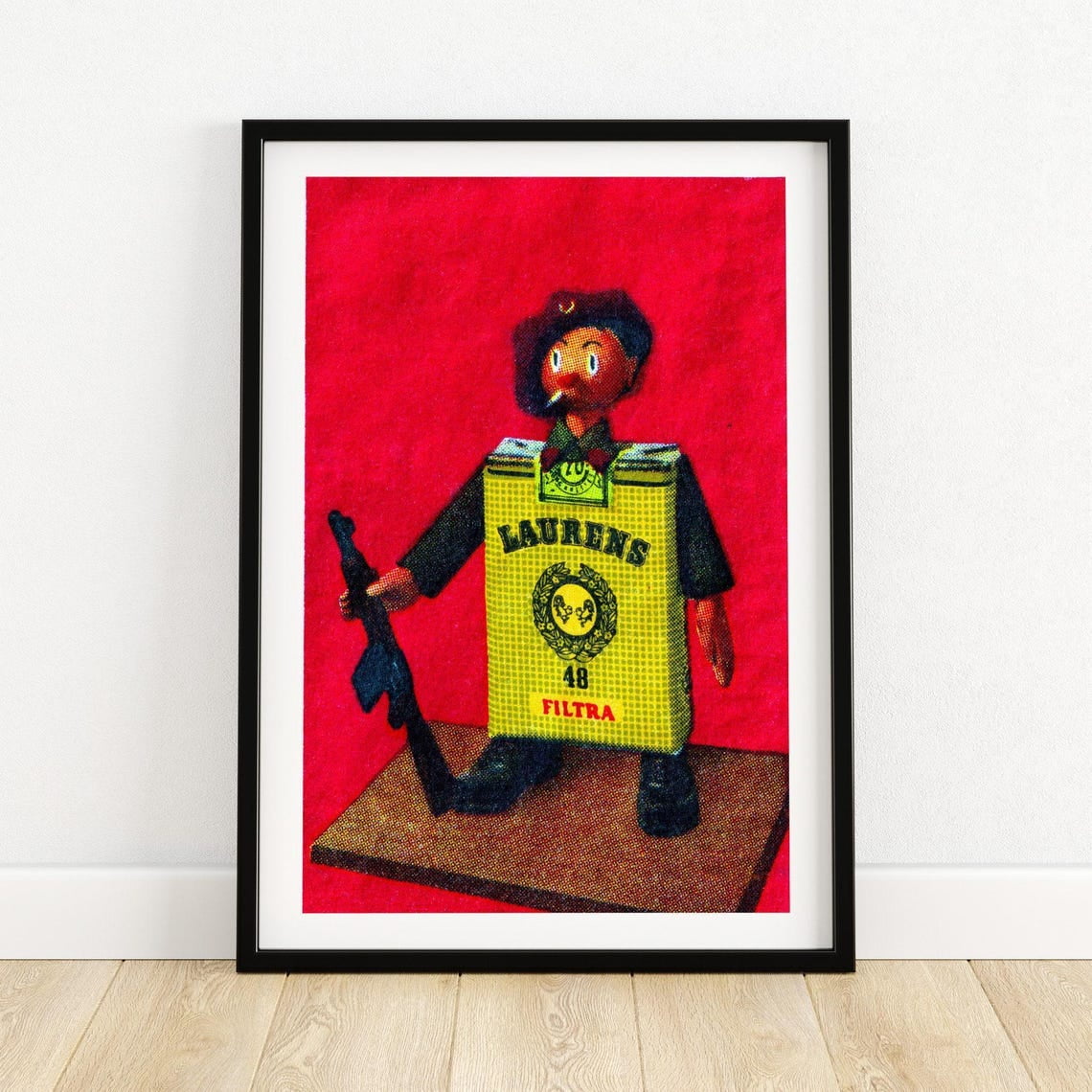 Cigarette Soldier - Matchbox Print - Aesthetic Wall Art - Vintage Dutch ...