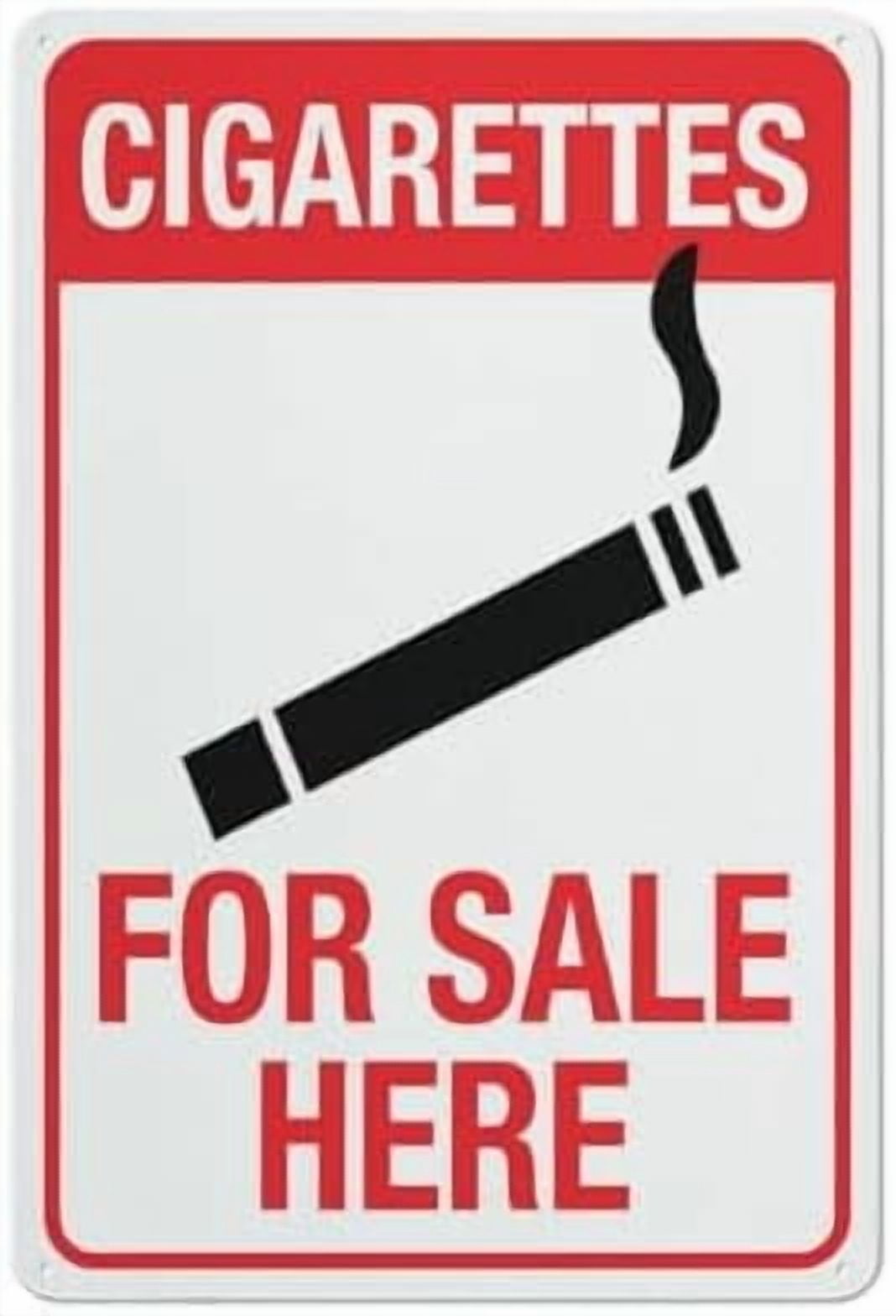 Cigarettes For Sale Here 12 X 8 Inch Metal Sign, Rustproof Aluminum ...