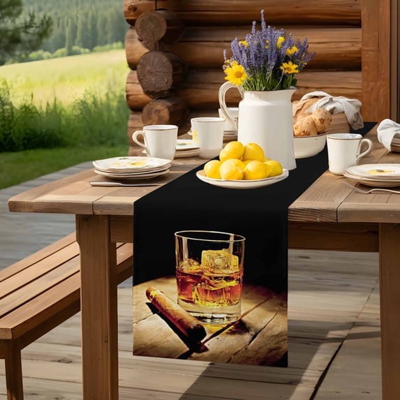 Cigarettes Whiskies Alcoholic Cognac Table Runner 72 Inch Long Farm ...