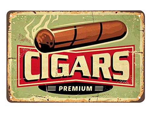 Cigars Shop Aluminum Sign, Vintage Metal Aluminum Signs for Cafes Bars ...