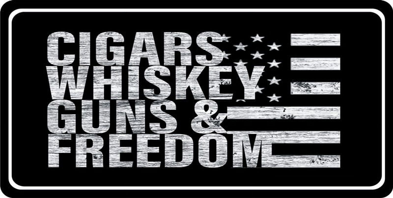 Cigars Whiskey Guns And Freedom Photo License Plate - Walmart.com