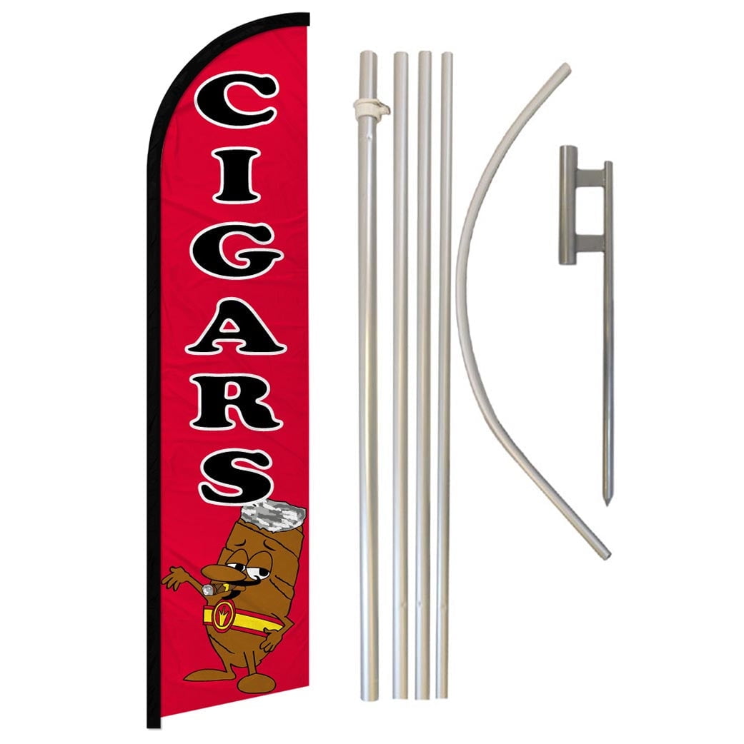 Cigars Windless Banner Flag & Pole Kit - Walmart.com