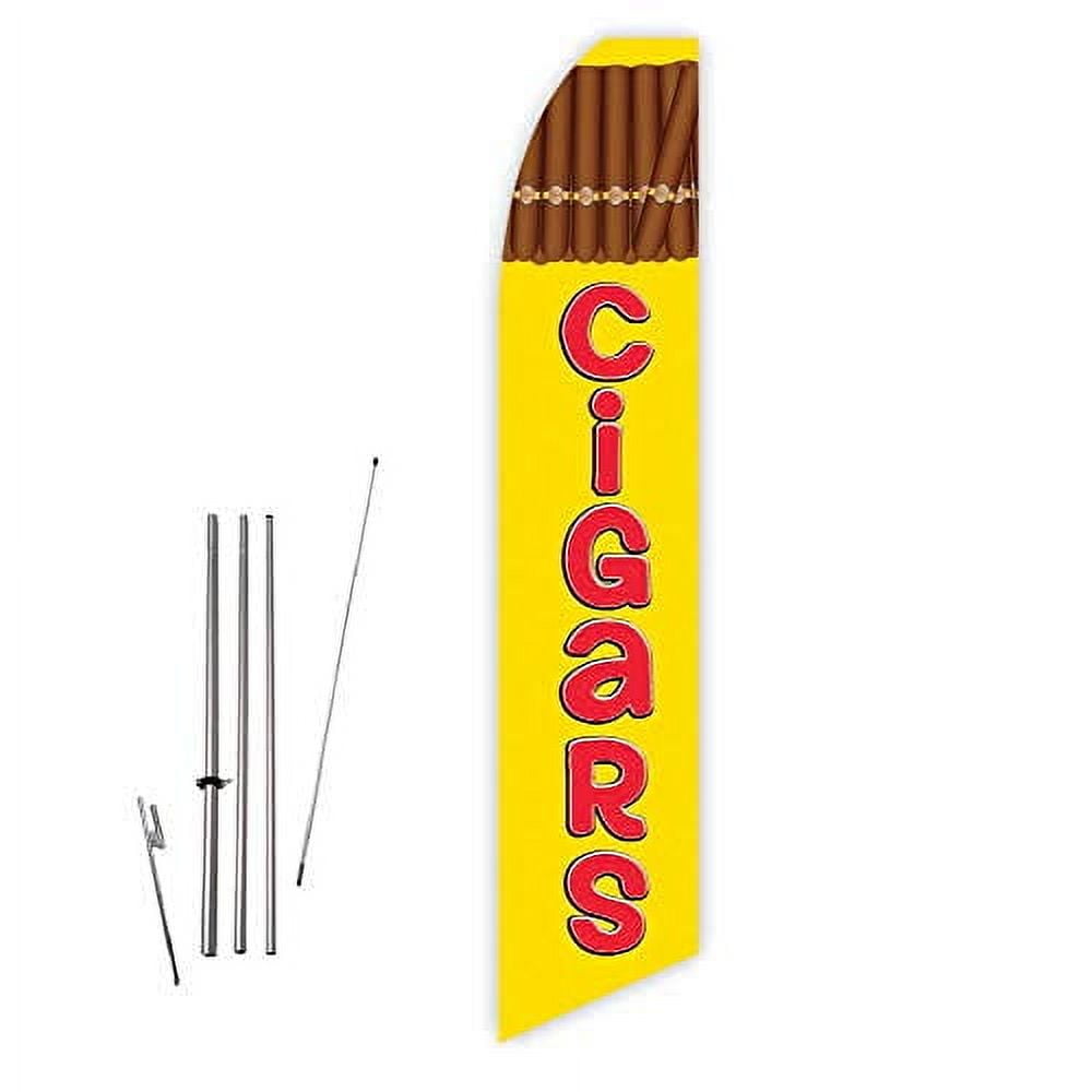 Cigars (Yellow) Super Novo Feather Flag - Complete with 15ft Pole Set ...