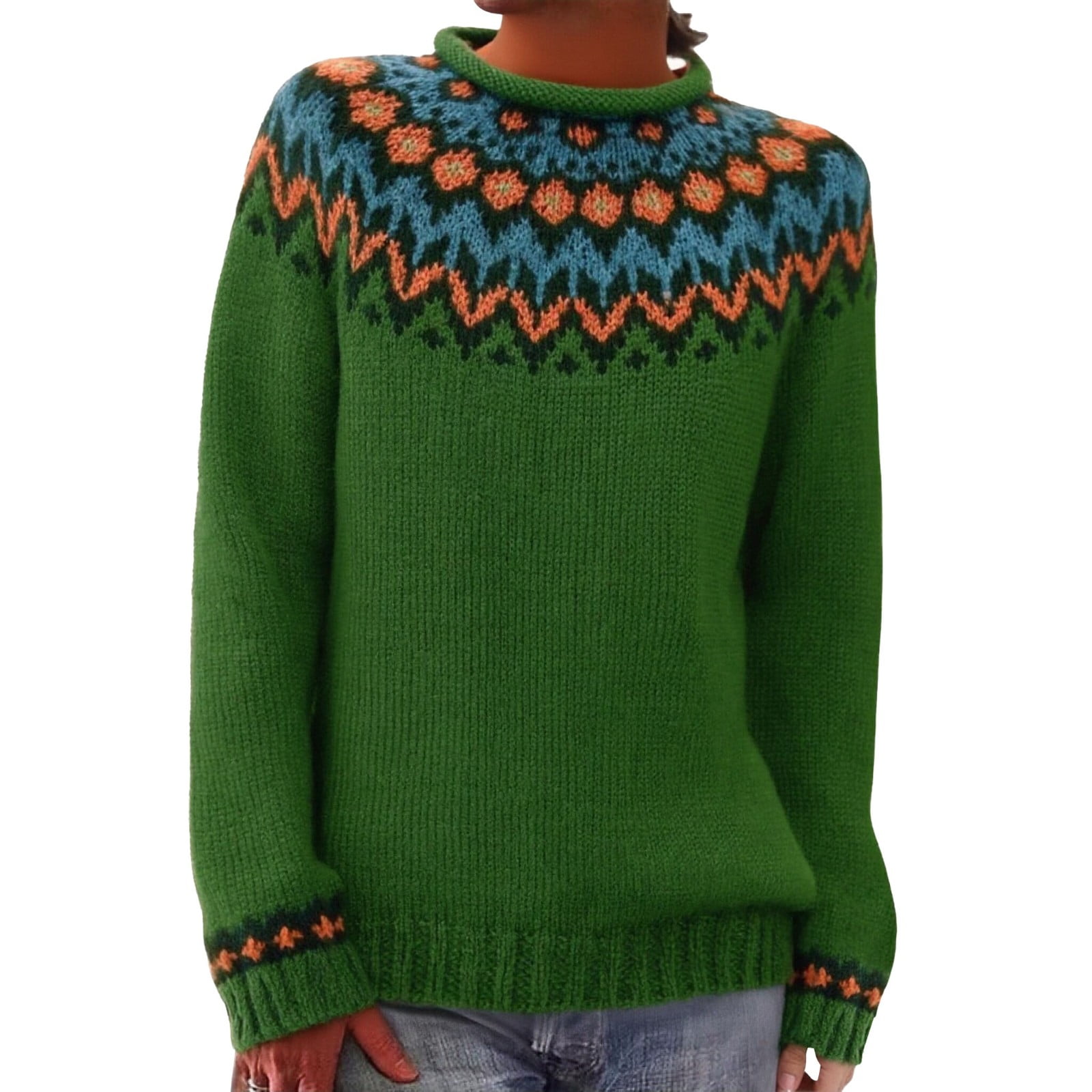 Cihdmfb Crewneck Sweaters Fall Sweaters for Women Pull Over Sweater ...