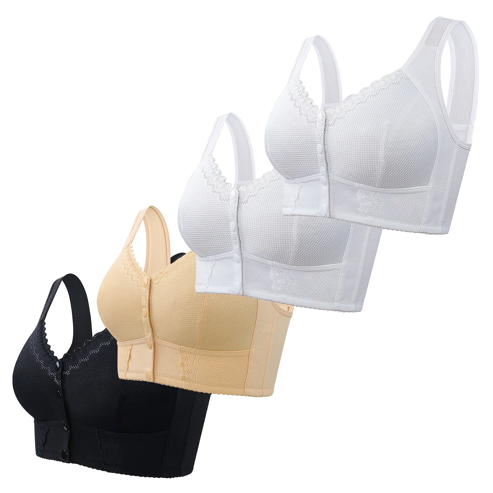 Cihdmfb Front Closure Wireless Bras for Odler Women Gathering Plush ...