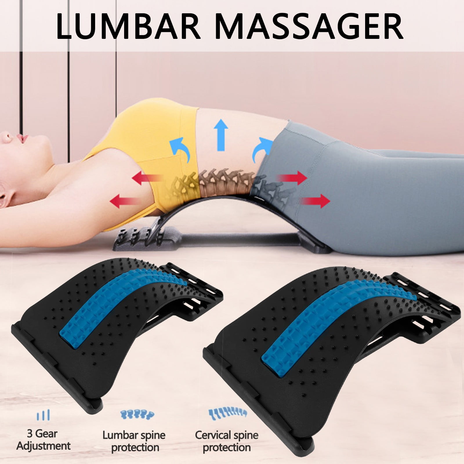 Cihdmfb Sports Safety Lumbar Massager Stretches Spine Automobile Lumbar ...