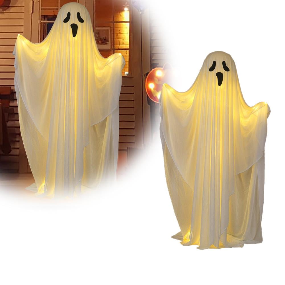 Cikiki Halloween Decorations Outdoor Large Lighted White Cloth Ghosts ...