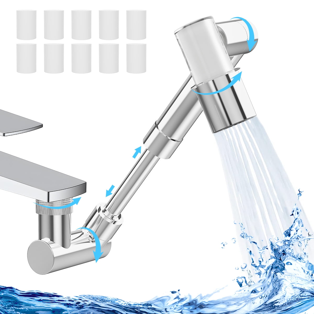 Cikuci 1440° Swivel Faucet Extender, Extender Sink-Aerator, 2 Sprayer ...