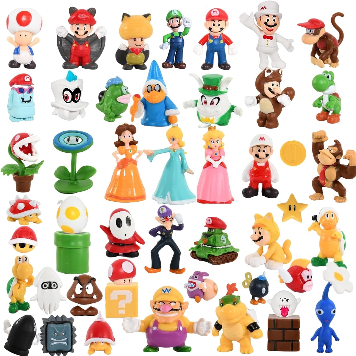 Ciky Collectible Adult Mario Action Figures, PVC, 1"-3", 48 Count,48 ...