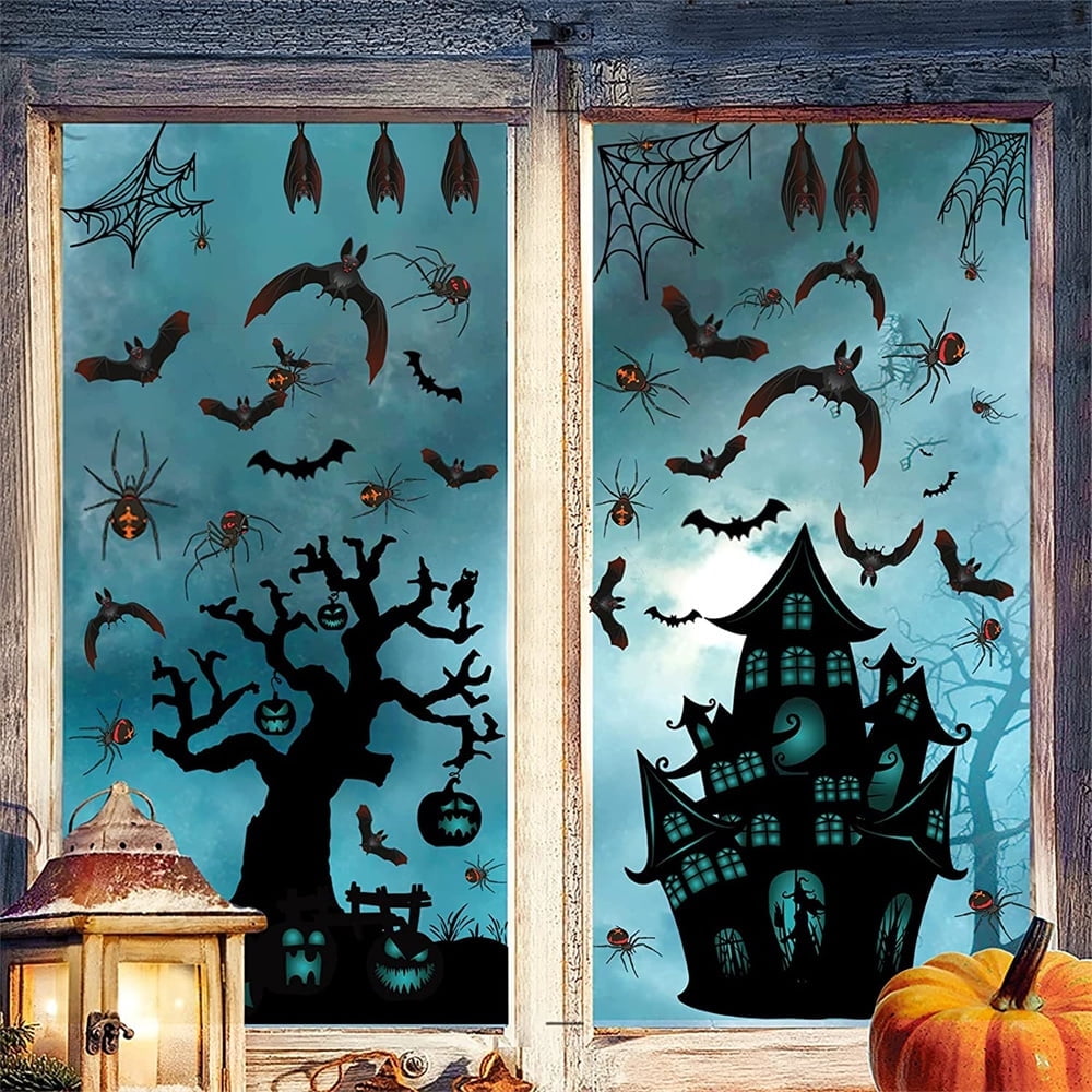 Ciky Halloween Window Clings | 8 Sheets Reusable Static Decals ...