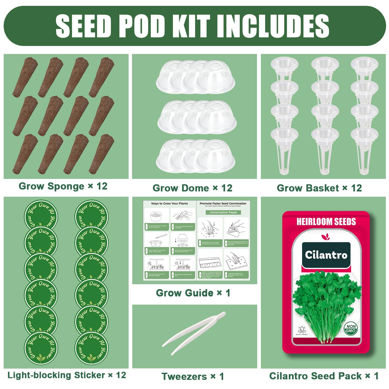 Cilantro Seed Pods for All Hydroponics Growing H2FSDSystems, 12 Pods ...