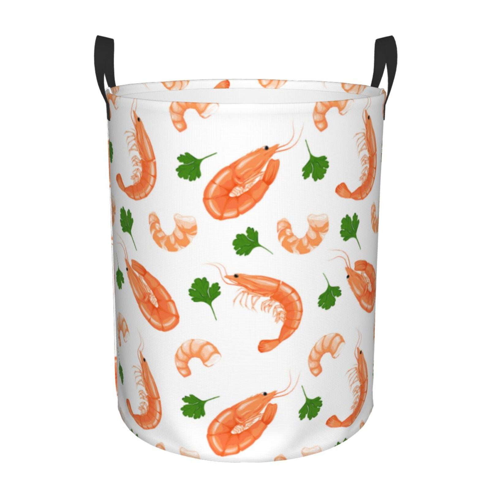Cilantro Shrimps Laundry Basket with Handles - Freestanding Laundry ...