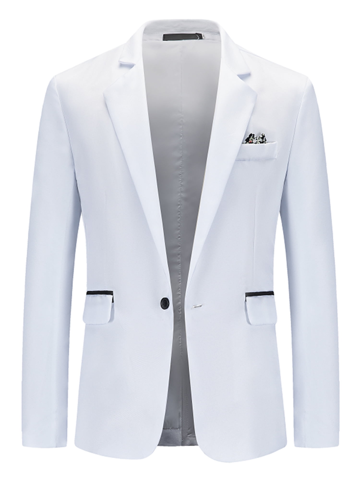 Cilcicy Formal Business Blazer Notched Collar One-Button Men Suit ...