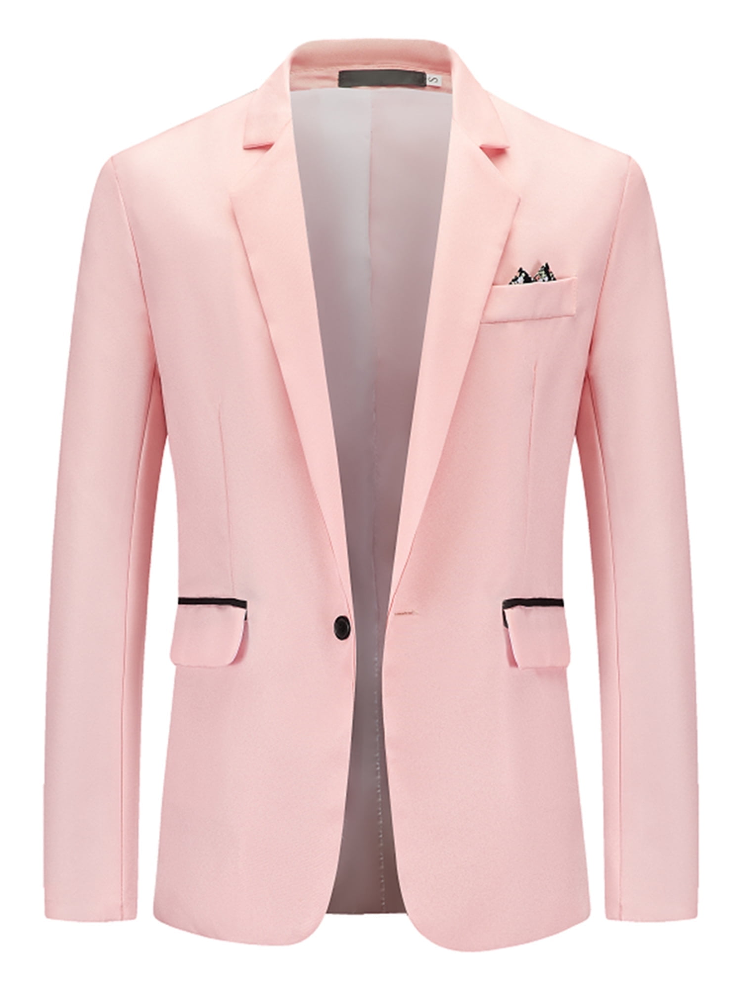 Cilcicy Formal Business Blazer Notched Collar One-Button Men Suit ...