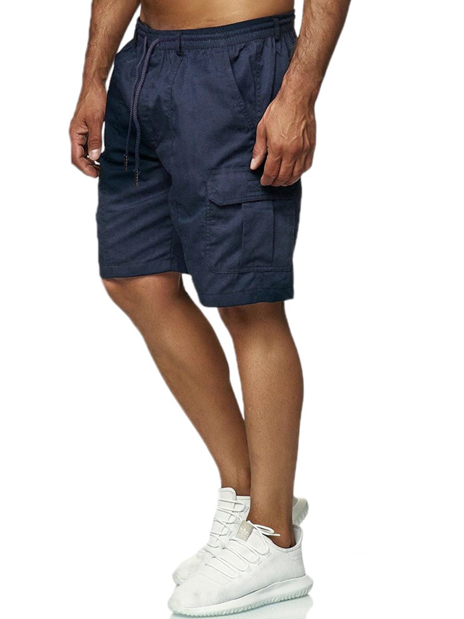 Cilcicy Men Casual Knee Length Drawstring Sweatpants Elastic Waist ...