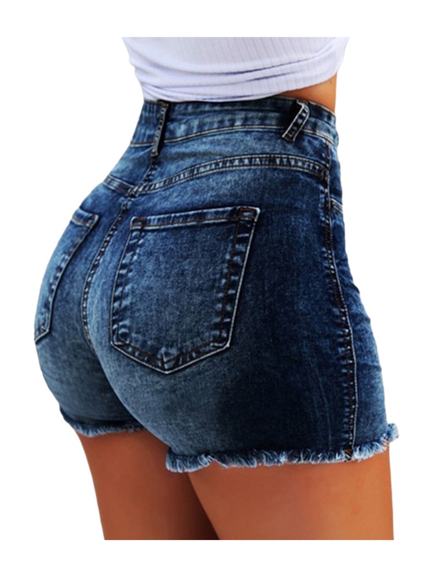 Cilcicy Women Classic Street Style Brushed Hem Boyfriend Shorts ...