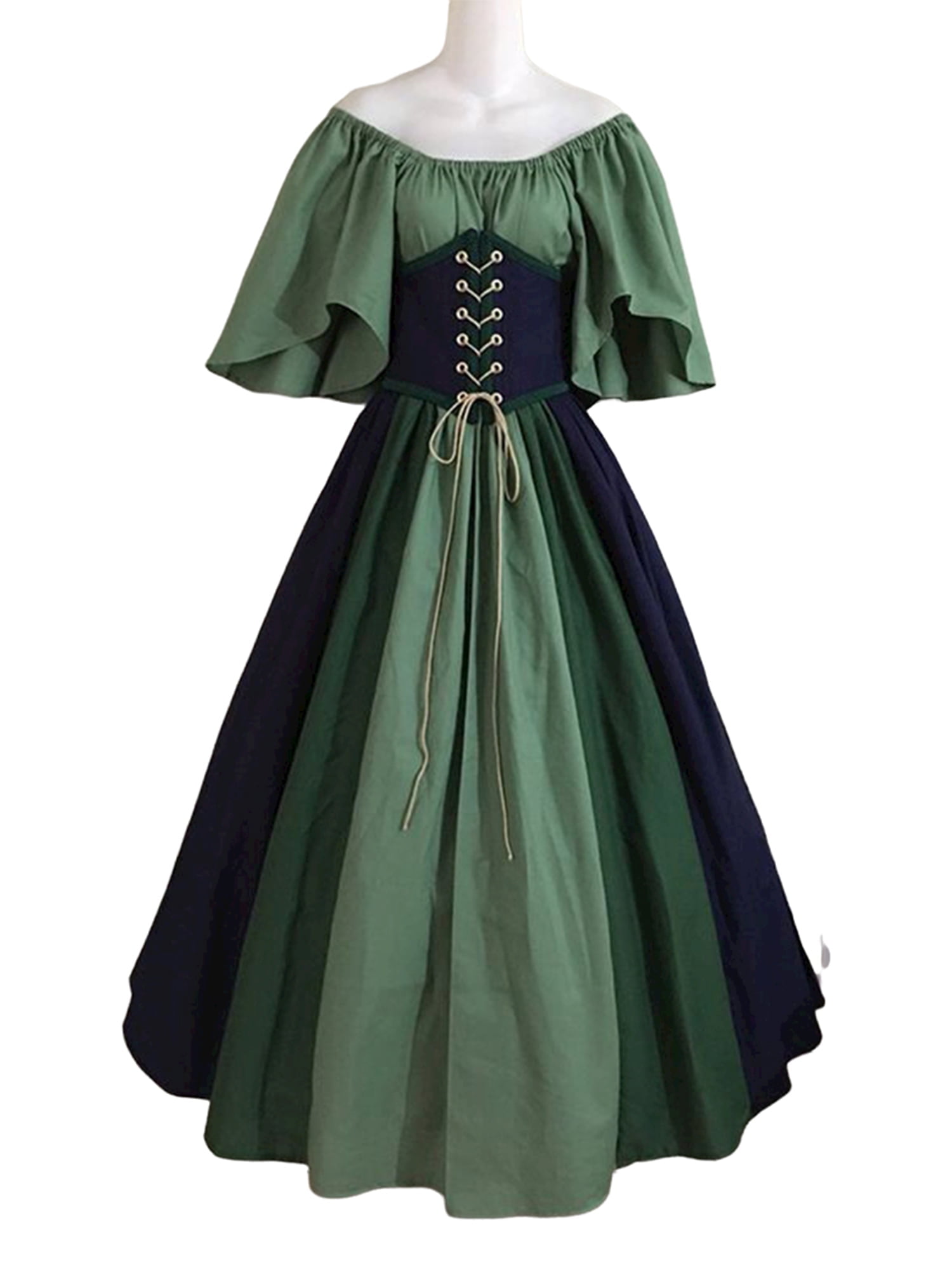 Cilcicy Women Medieval Kirtles Slash Neck Gowns Renaissance Retro ...