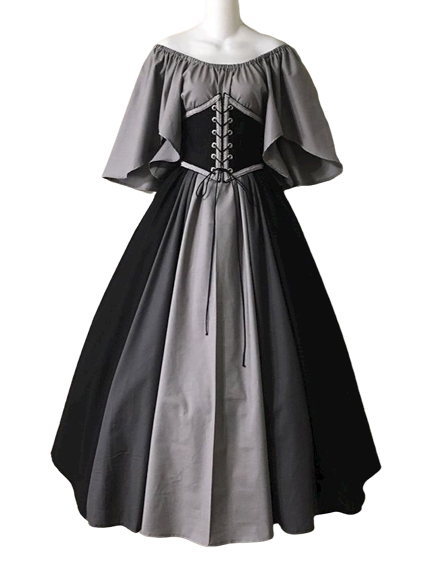 Cilcicy Women Medieval Kirtles Slash Neck Gowns Renaissance Retro ...