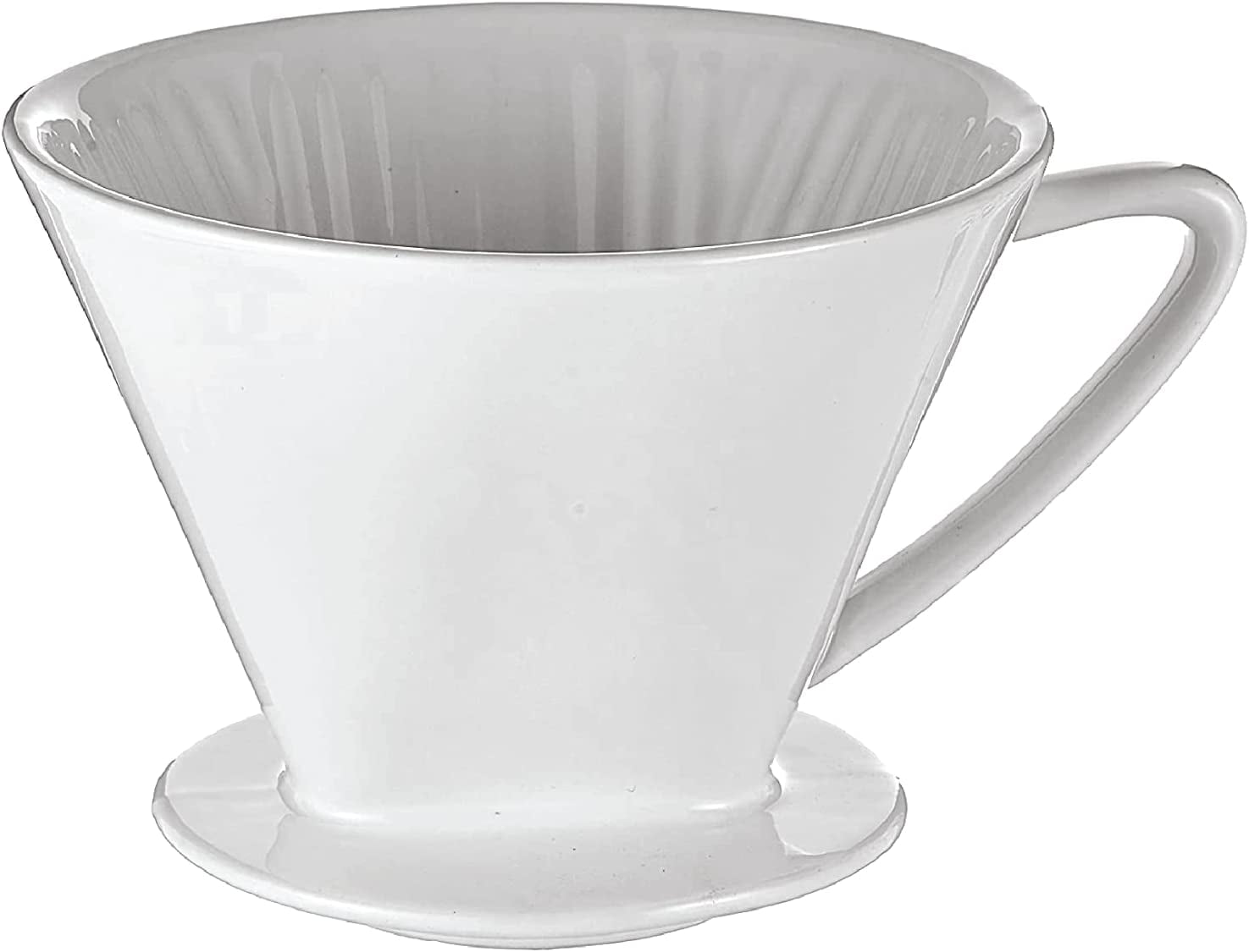 Cilio C Porcelain Coffee Filter/Holder Pour-Over, 4/Medium, White #4 ...