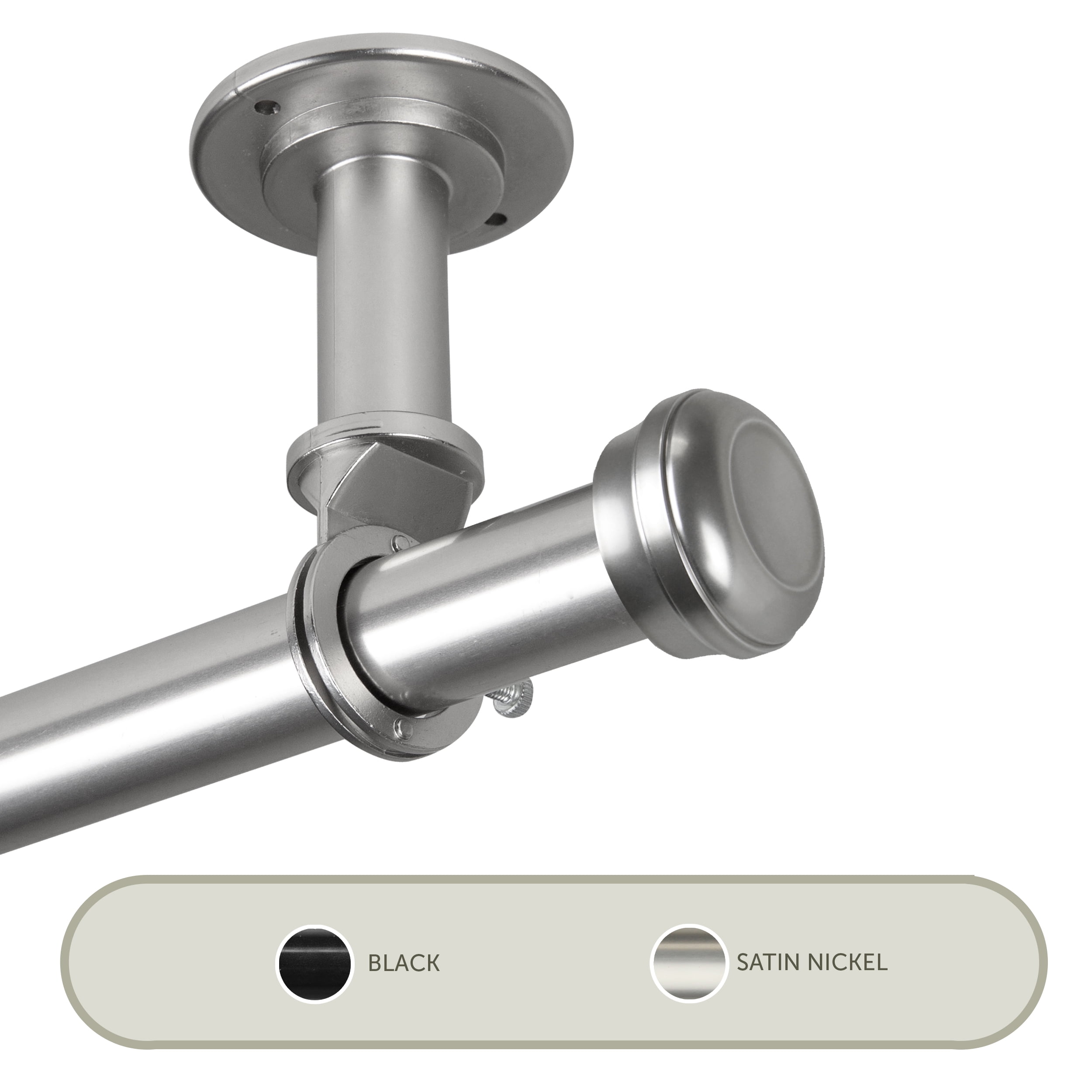 Cillo 1 Curtain Rod - Industrial Style - Satin Nickel - Walmart.com