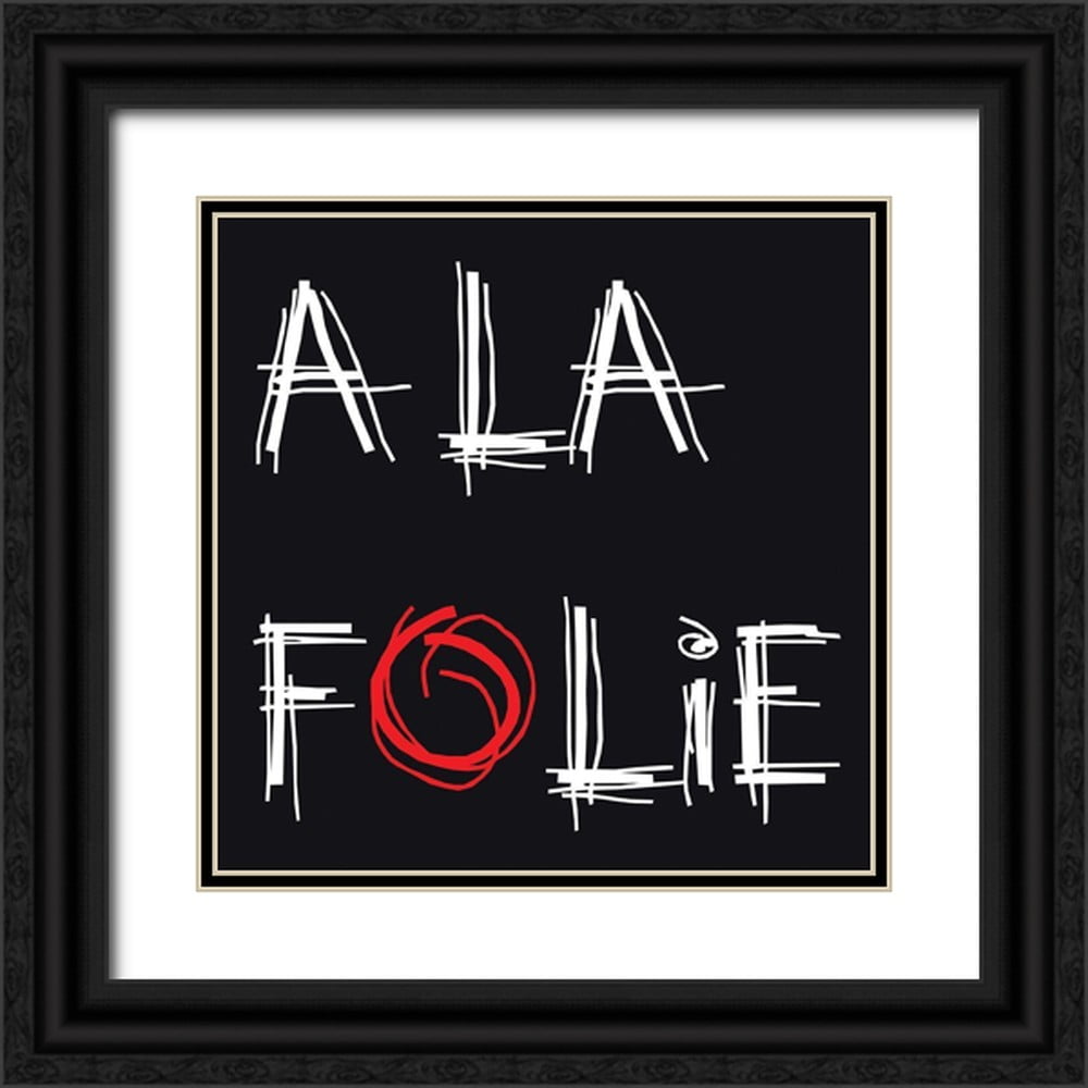 Cilpa, Audrey and Fabrice 26x26 Black Ornate Wood Framed with Double ...