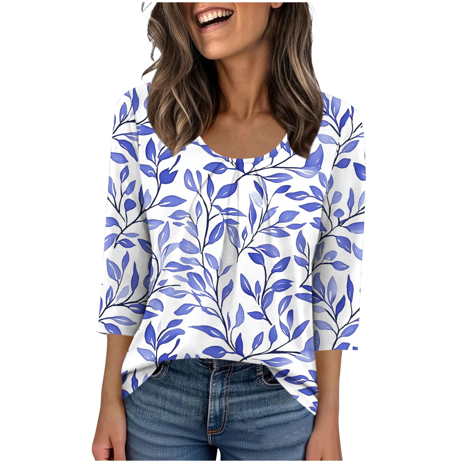 Cilsoka 3/4 Length Sleeve Womens Tops 2026 Spring Summer Trendy Tee ...