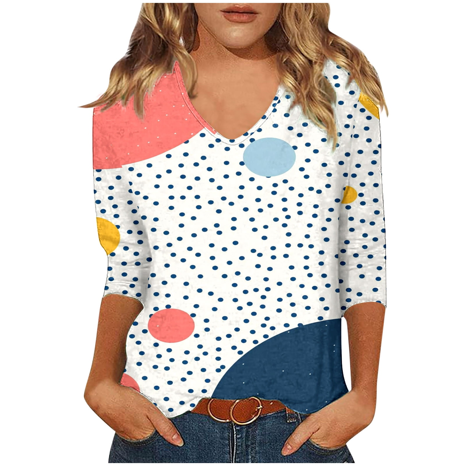 Cilsoka 3/4 Sleeve T Shirts for Women Women Shirts Long Sleeve Cotton 3 ...