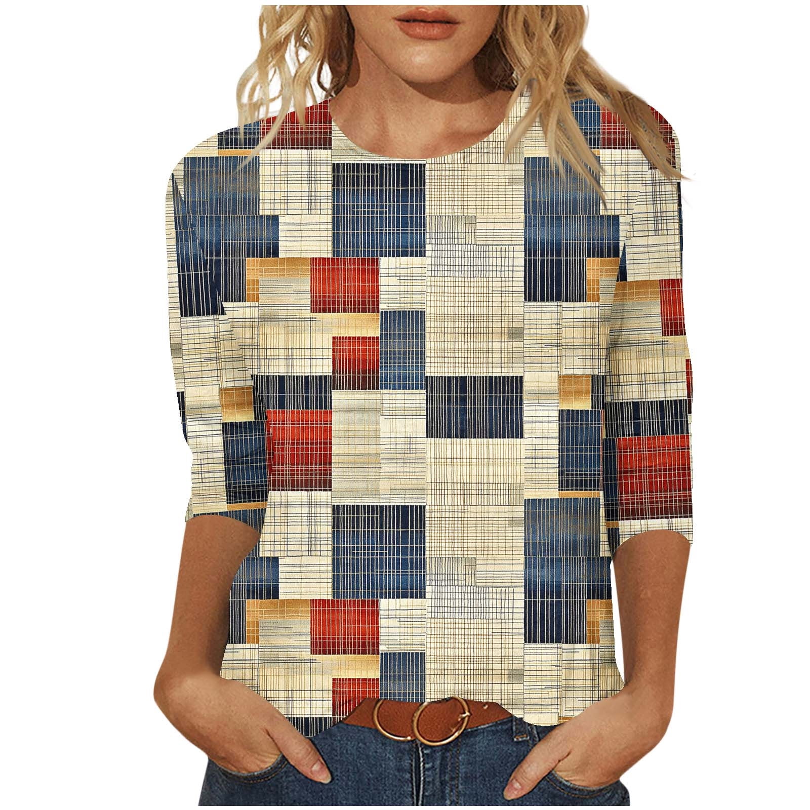 Cilsoka Blouses for Women Dressy Casual Summer, 3/4 Sleeve Shirts for ...