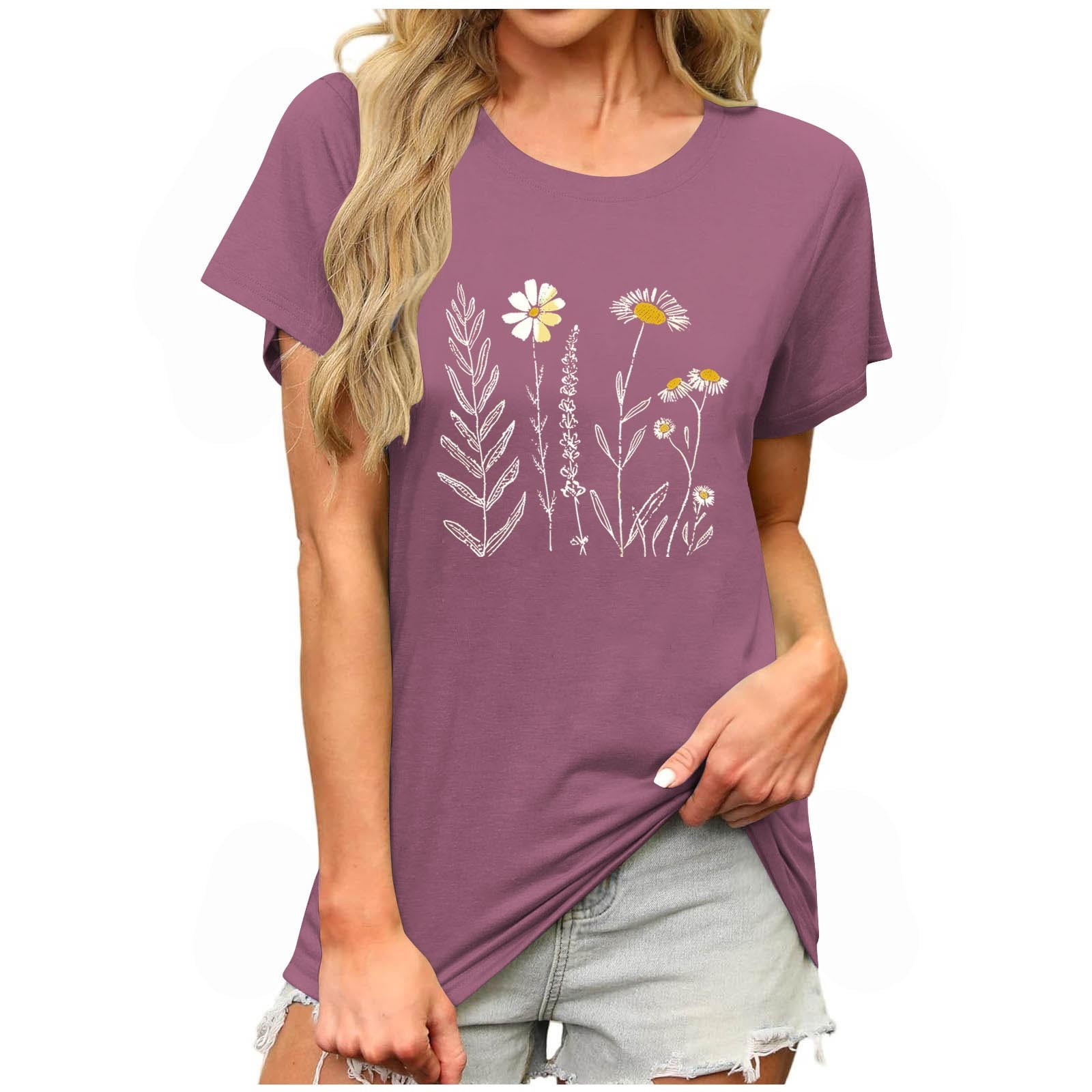 Cilsoka Casual Work Shirts for Women Summer Flowy Tops for Women ...