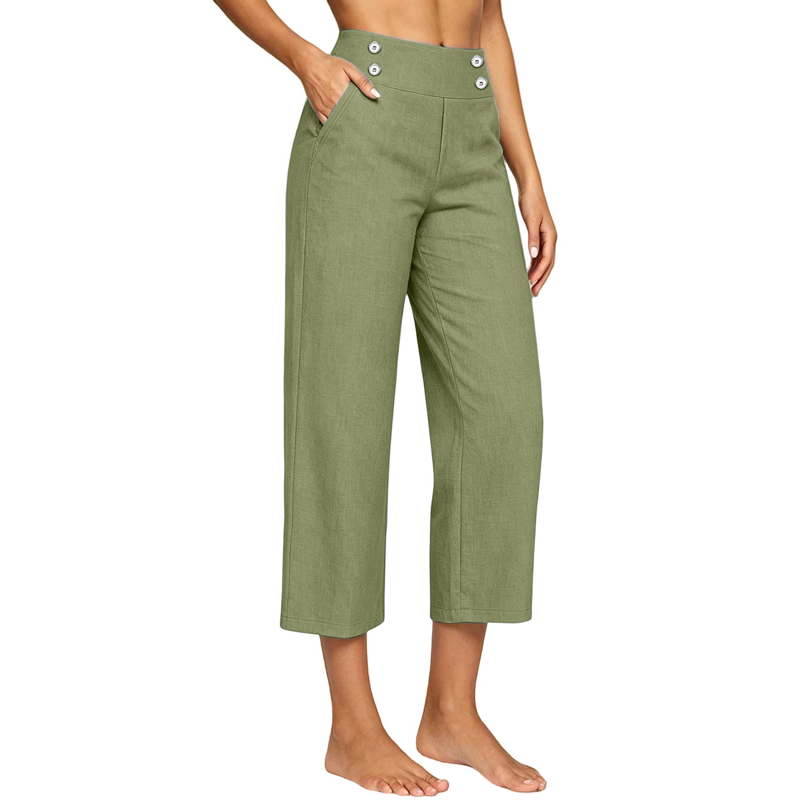Cilsoka Fashion Clothing, Women's Wide Leg Beach Pants Elastic Waist ...