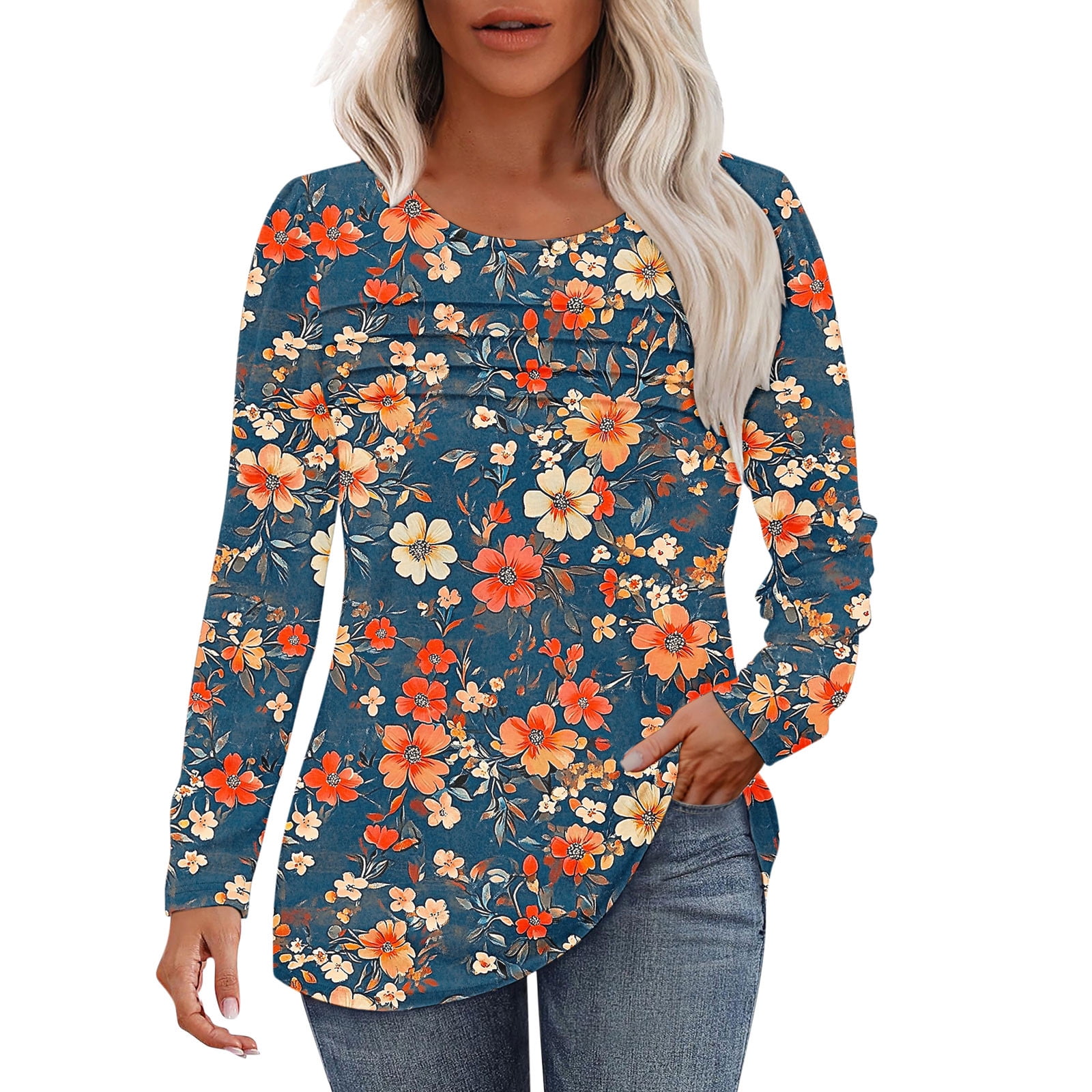 Cilsoka Long Shirts for Women Cotton Womens Long Sleeve Tops Casual ...