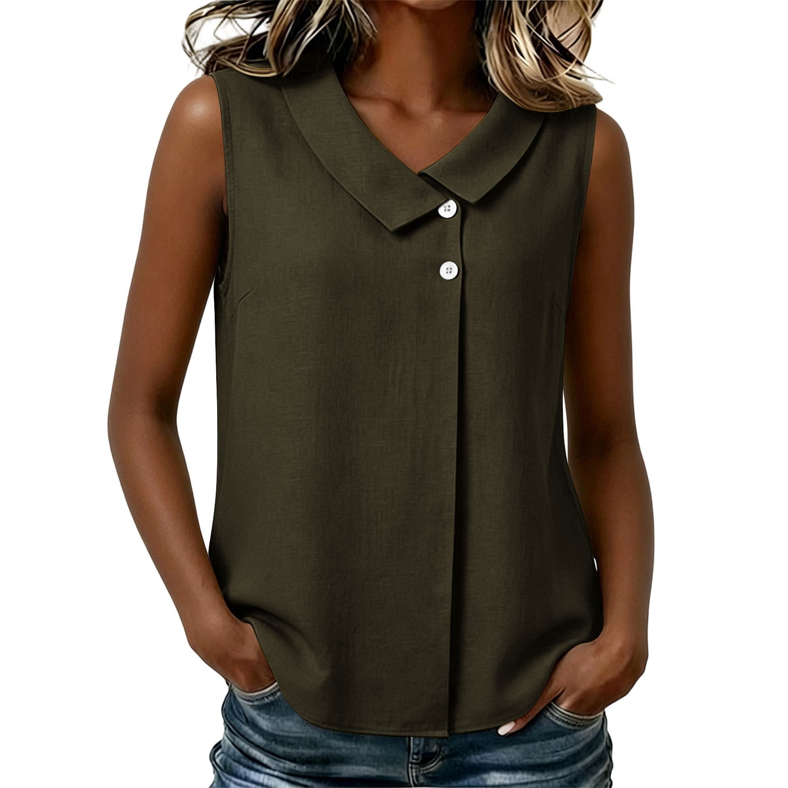 Cilsoka Peter Pan Collar Shirt Women 2026 Linen Buttons Down Cute ...
