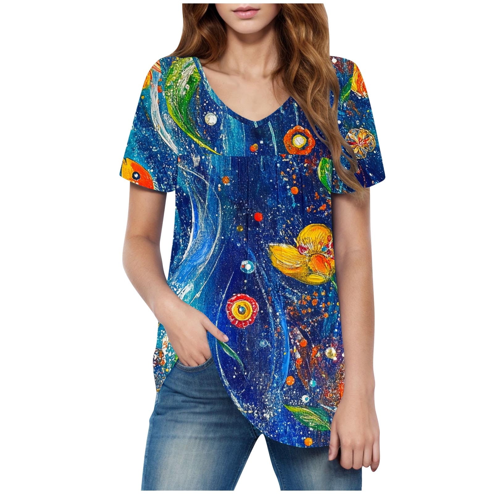 Cilsoka Plain Fitted T Shirts for Women Plus Size Summer Tops for Women ...