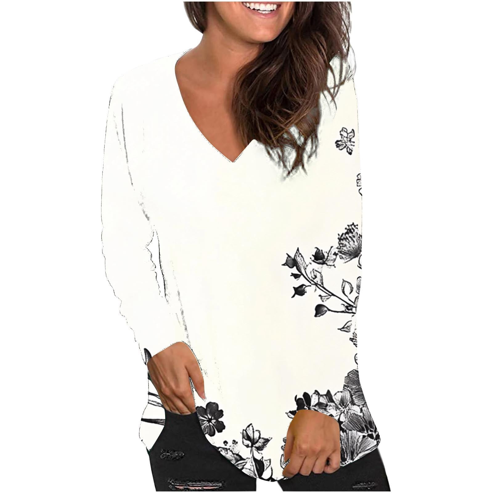 Cilsoka Shirts for Women Dressy Casual Fall Winter Cute Tops for Women ...