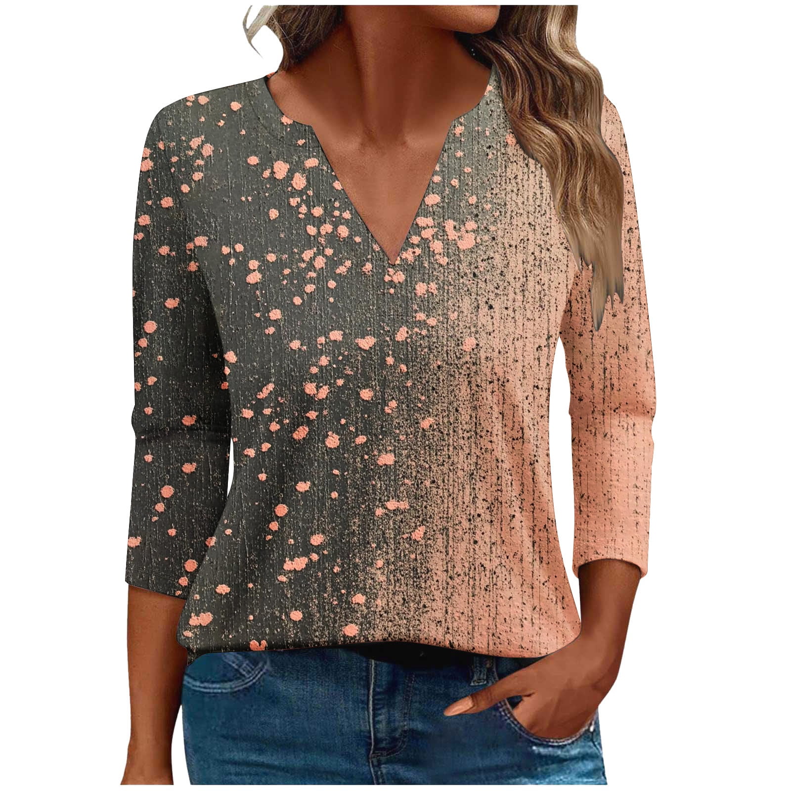 Cilsoka T Shirts for Women Loose Fit Graphic Womens 3/4 Sleeve Summer ...