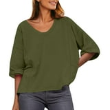 Cilsoka Trendy 2026 Womens Summer Oversized Tops Casual Loose Crop T ...