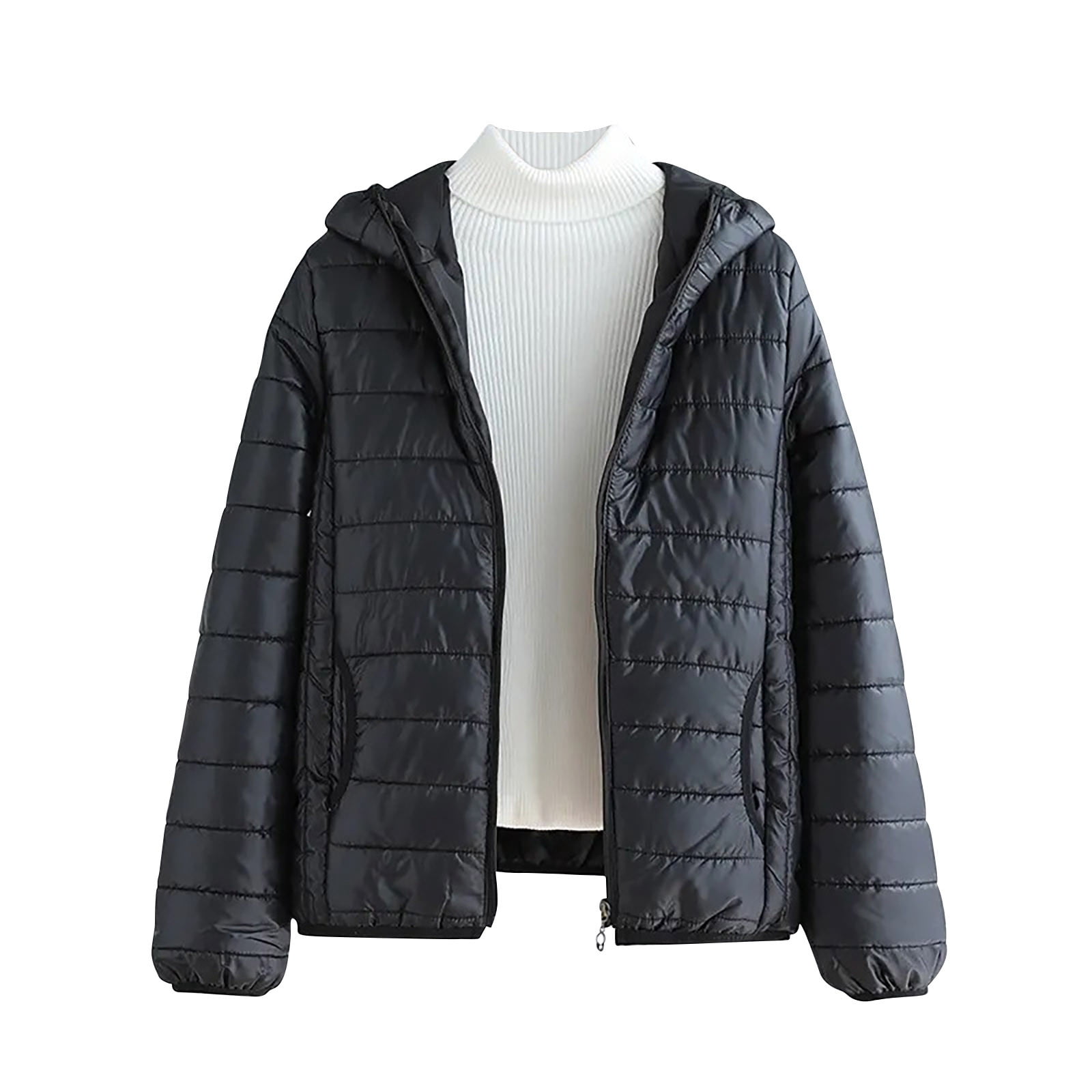 Cilsoka Women's Winter Thin Warm Cotton Coat Lightweight Quilted Padded ...