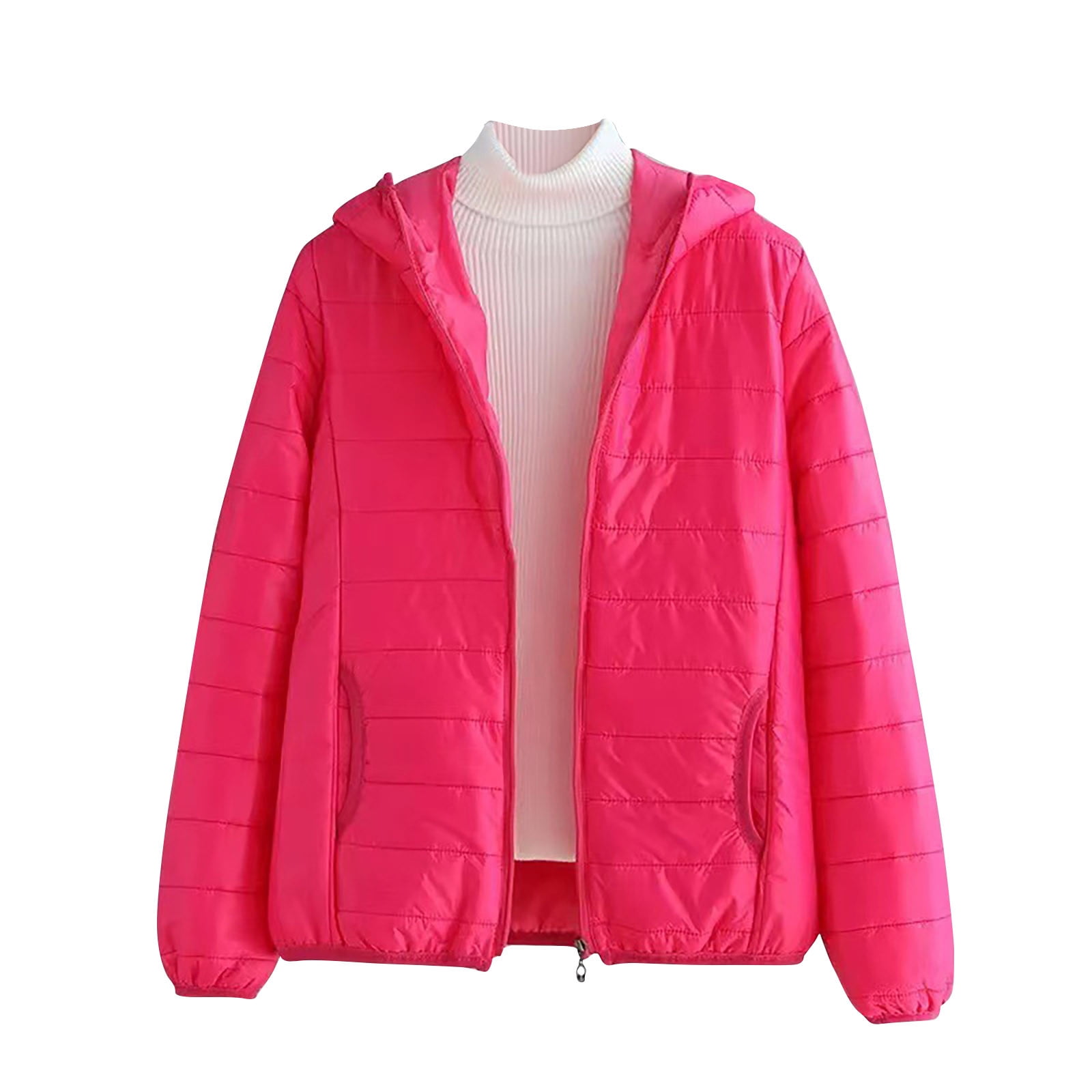 Cilsoka Women's Winter Thin Warm Cotton Coat Lightweight Quilted Padded ...