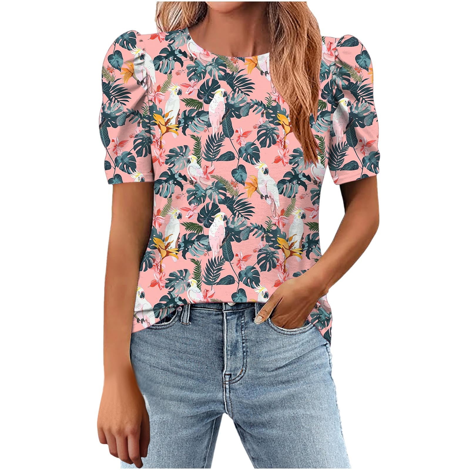Cilsoka Womens Shirts Summer 3/4 Sleeve Plus Size Summer Tops for Women ...