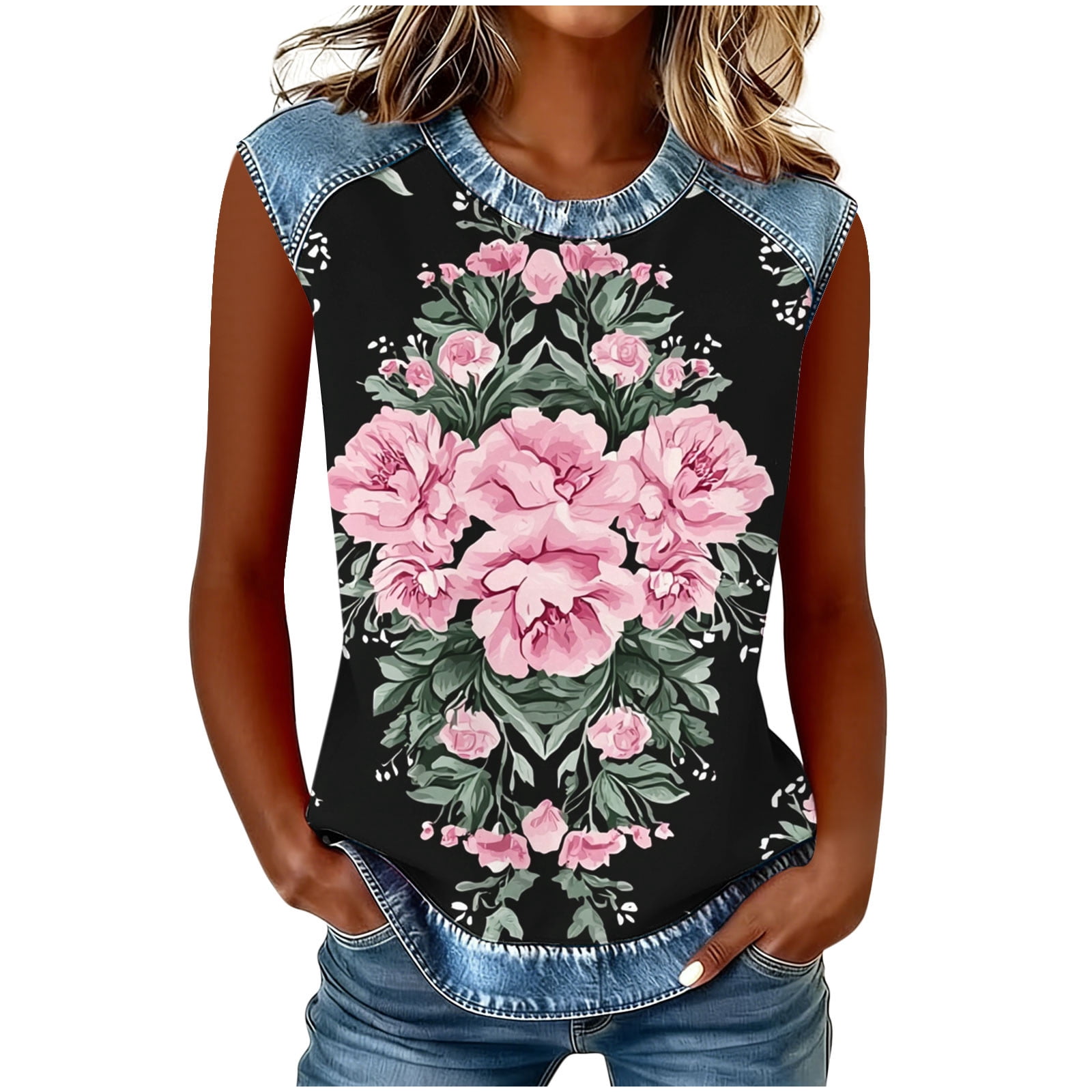 Cilsoka Womens Tank Tops Loose Casual Summer Tops V Neck Basic ...
