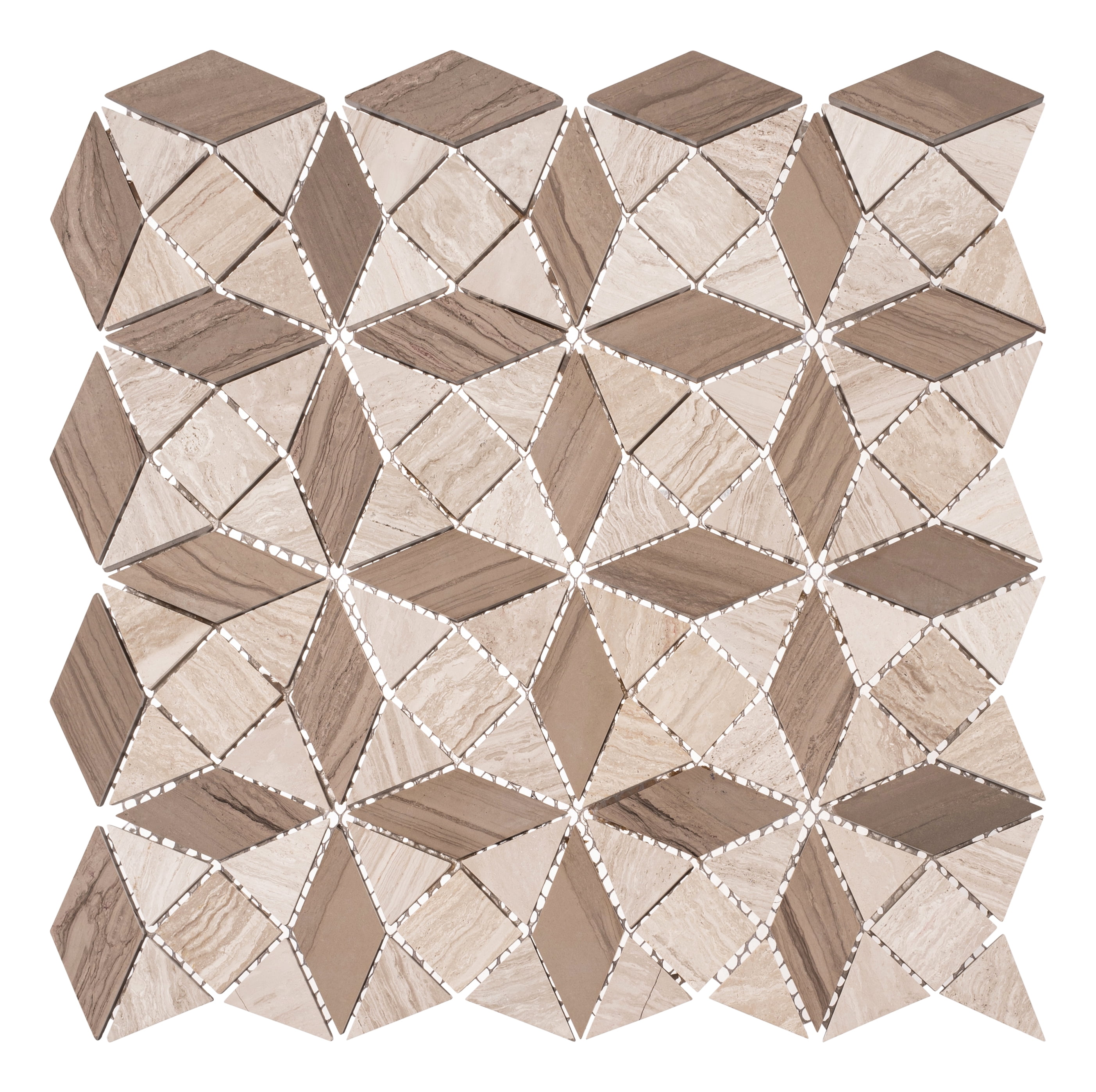 Cimarron Chimes Gray Geometric Polished Natural Stone Mosaic Wall ...