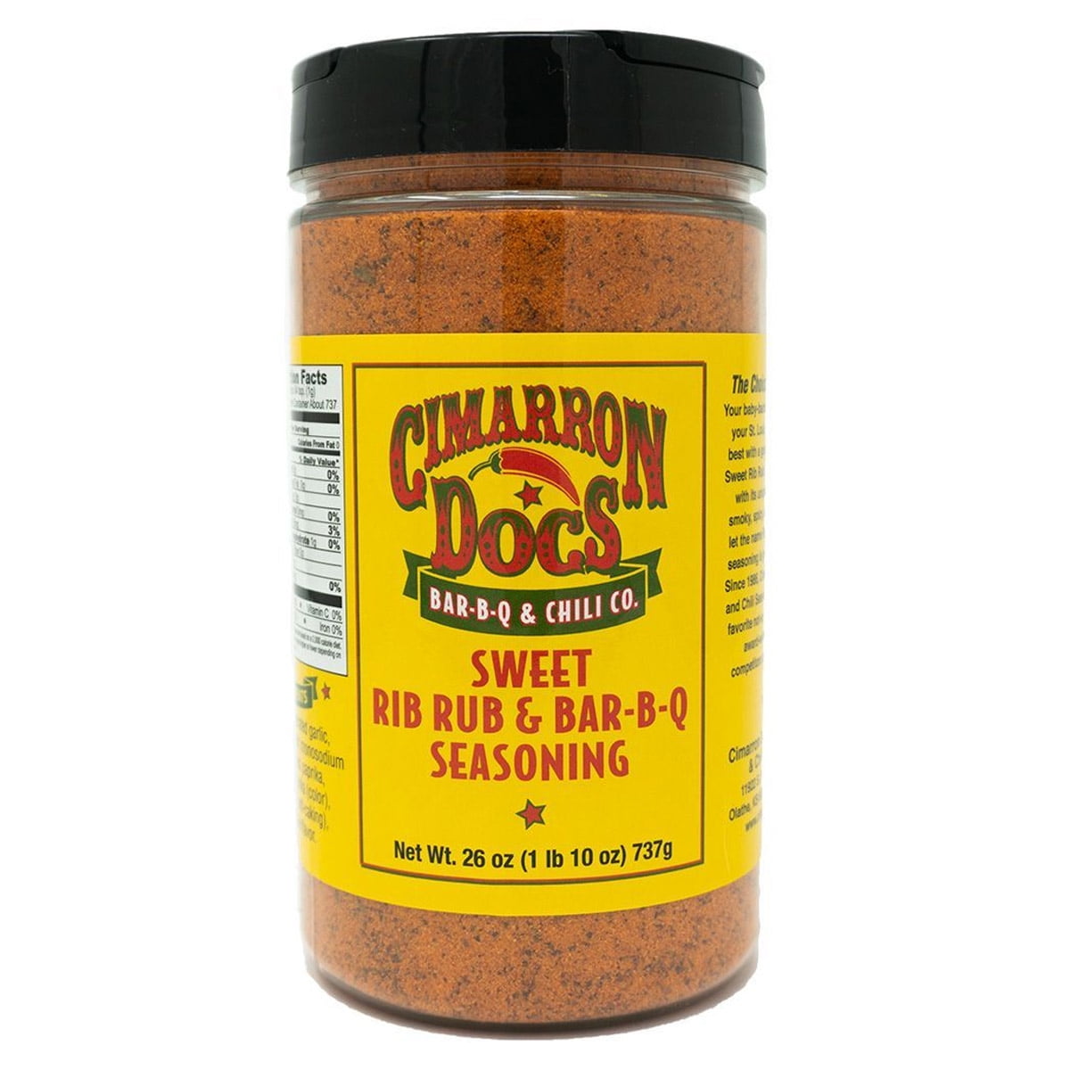 Cimarron Docs BBQ Sweet Rib Rub and BBQ Seasoning 26 Oz Bottle Award ...